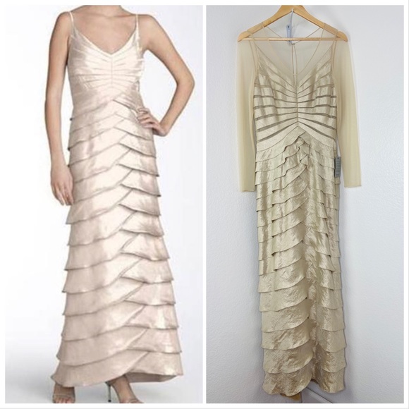 Adrianna Papell | Dresses | Nwt Adrianna Papell Shutter Pleat Gown ...